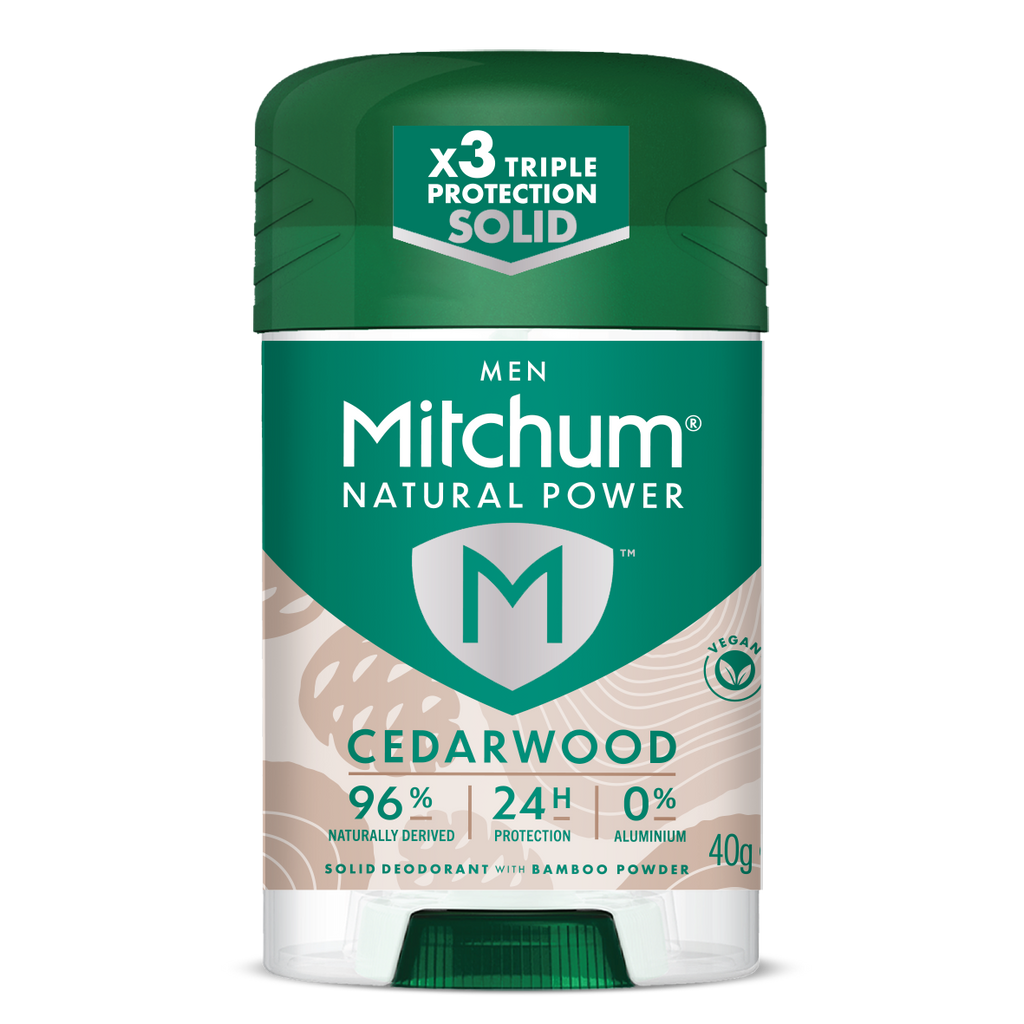 MITCHUM Men 24H Natural Power Solid Solid Stick Cedarwood 40gr – Mitchum